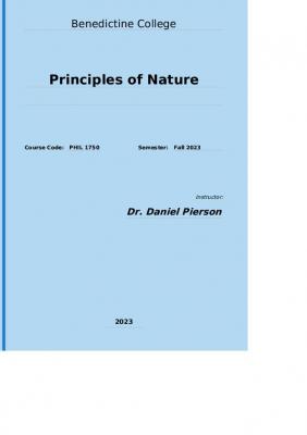 PHIL 1750: Principles of Nature Coursepack by Dr. Daniel Pierson, ISBN ...