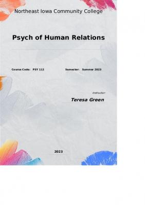 PSY 112: Psych of Human Relations Coursepack by Teresa Green, ISBN ...