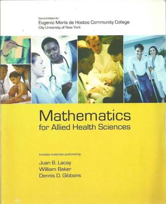 Pearson Collections MAT 105 Mathematics for Allied Health Science by ...